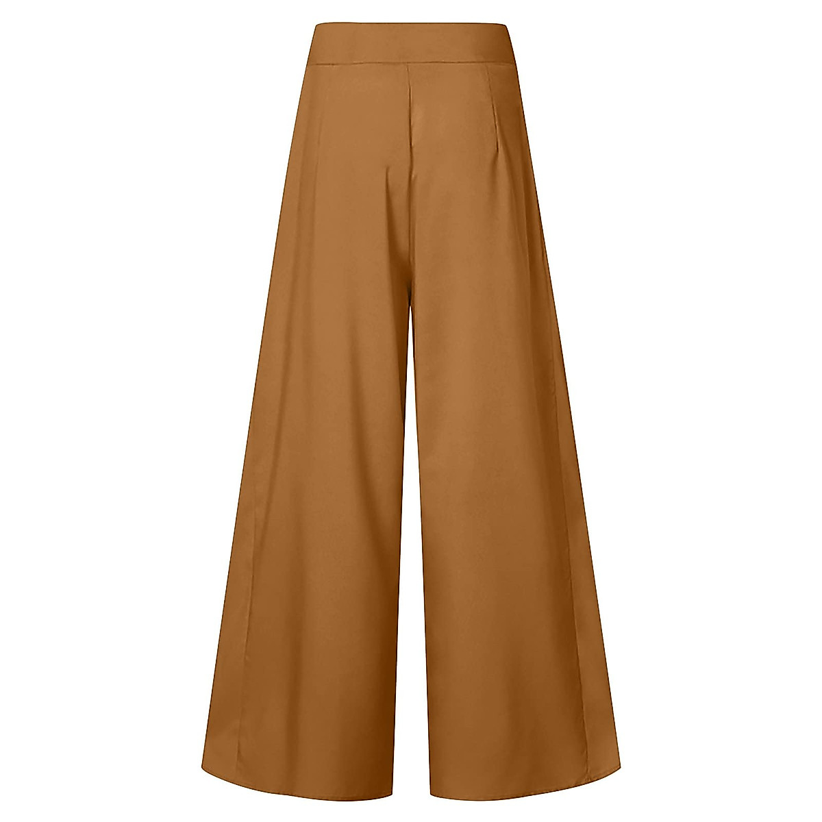 DOLKFU Flowy Pants Women High Waist Casual Pants Lightweight Straight Wide Leg Pants Trendy Comfortable Loose Trousers Brown 5XL