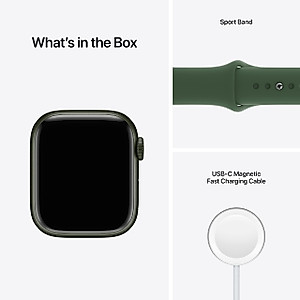 Apple Watch Series 7 (GPS, 41MM) - Green Aluminum Case with Clover Sport Band (Renewed Premium)