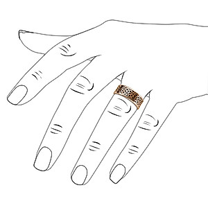 High Polish 7mm Black Rhodium Plated Flat Celtic Trinity Knot Unisex Wedding Band 14K Rose Gold.Size 13.0