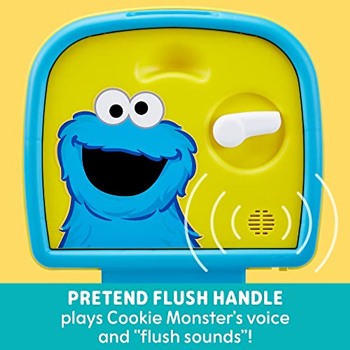 Sesame Street Cookie Monster Terrific 3-in-1 Potty Training Toilet Seat and Step Stool, Easy to Clean Design with Flush Handle and Sounds, Great for Travel, Perfect for Toddler Boys and Girls 1-3