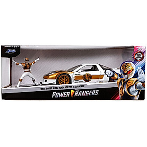 Jada Toys Power Rangers 1:24 2002 Honda NSX Type-R Japan Spec Die-cast Car with 2.75" White Ranger Figure, Toys for Kids and Adults