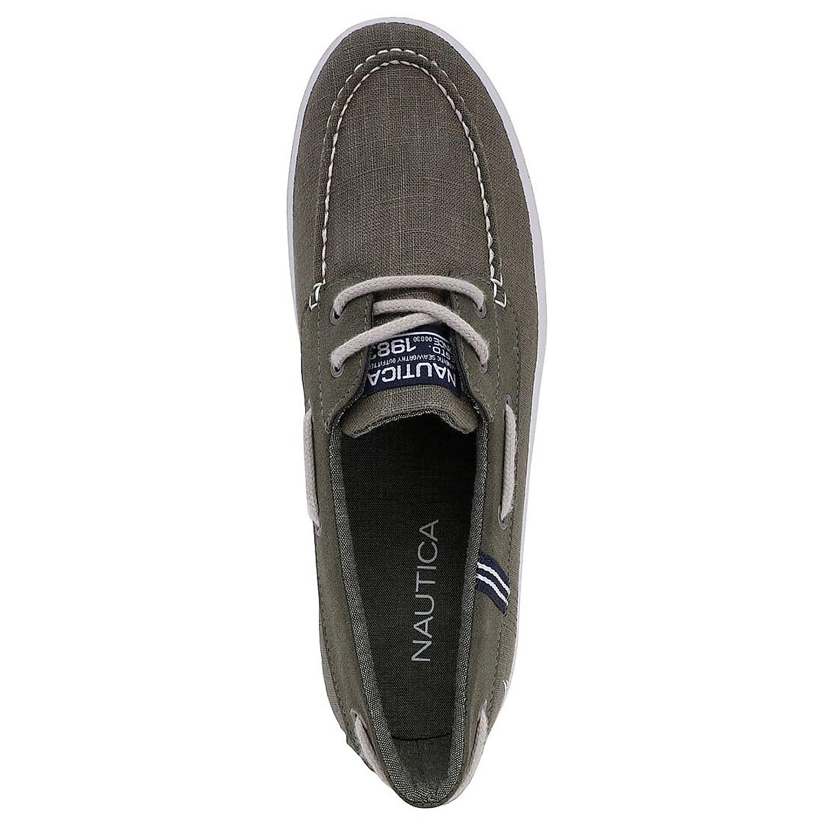 Nautica Men's Lace-Up Boat Shoe,Two-Eyelet Casual Loafer, Fashion Sneaker-Malad-Dusty Olive -9