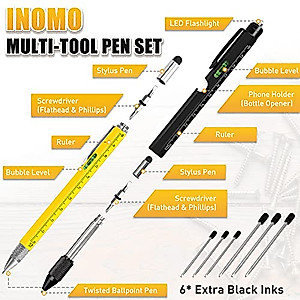 INOMO Dad Gifts from Daughter, 9 in 1 Multitool Pen, Father's Day Gifts for Dad, Birthday Gifts for Men Gifts, Boyfriend Gifts for Grandpa, Cool Gadgets for Men, Gifts for Men Who Have Everything