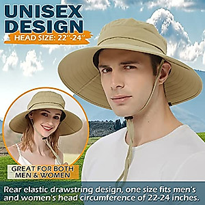 EINSKEY Men's Sun Hat, Rain Waterproof UV Protection Wide Brim Bucket Hat for Beach Travel Golf Safari Garden Fishing Hiking