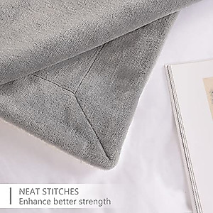 Stellhome Sherpa Fleece Throw Blanket, Fluffy Warm Super Soft Reversible Soild Plush Blanket for Bed, Sofa and Couch, 60 x 80 inches, Light Grey