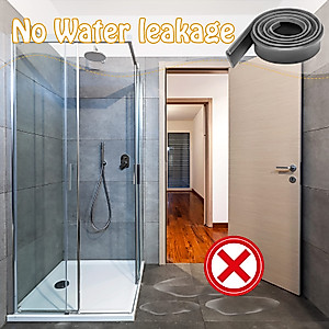 2 Rolls Frameless Shower Door Bottom Seal 36 Inch Gray Silicone Shower Door Side Seal Strip Under Door Sweep Bottom Replacement Seal for Home Bathroom