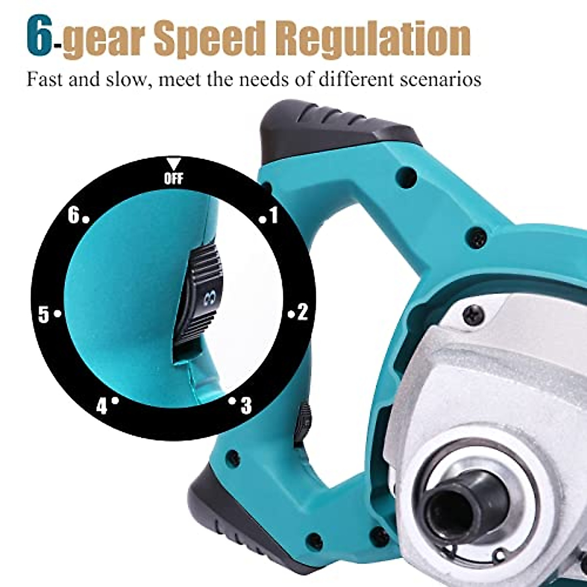 Portable Concrete Mixer 110V 2100W Electric Handheld 6 Gears for Thinset Cement Plaster Grout Paint Mud Mixing with 23.6" Stirring Rod (Blue)