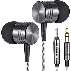Betron B650 in Ear Headphones Earphones Wired with Noise Isolating Earbuds Tangle-Free Cord Carry Case Soft Ear Buds 3.5mm Plug (Black)