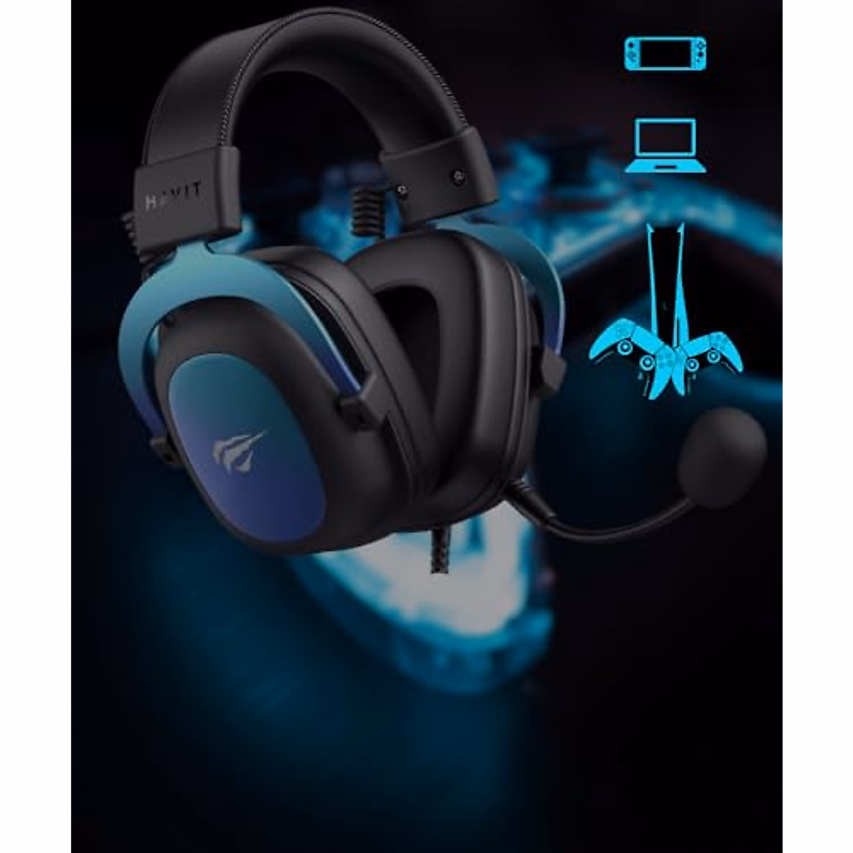 havit H2002U Pro: Wired Gaming Headset PS4, PS5, PC, for an immersive sound experience