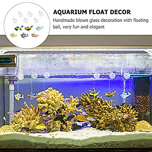 Baluue Floating Fish Tank Decorations - 6pcs Aquarium Float Ball Decoration Fish Tank Blown Glass Fish Figurine Floating Aquarium Accessories