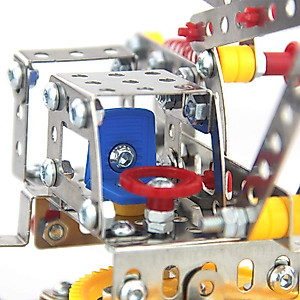 IRON COMMANDER Erector Set - Educational Building Toys for Kids Ages 8 and up w/ 235 Pieces, Building Blocks STEM Toys - Metal Crane Building Model with Metal Beams and Screws