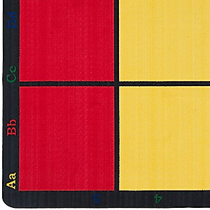 Flagship Carpets Learning Grid Colorful Numbers and Letters Kids Seating Area Rug for Classroom, Play Area Mat, Home Learning or Kids Room Carpet, 5'10" x 8'4", Seats 24