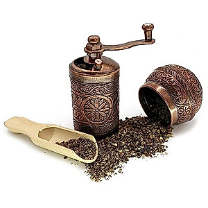 Küchengeräte Decorative Black Pepper & Coffee Grinder Refillable Turkish Spice Mill with Adjustable Coarseness - Manual Pepper Mill with Handle - Spice Grinder Metal with Hand Crank - Best Gift Idea