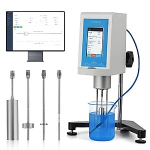Bonvoisin Digital Rotary Viscometer 10-2,000,000mPa.S Touch Screen Viscosity Meter with 4 Rotors and Temperature Probe ±1% Accuracy 100-240V (NDJ-8T)…