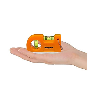 RONGPRO Magnetic Small Pocket Level Tool, Spirit Level Metal Keychain Hook Easy Carry and Storage, Premium Picture Hanging Tool with two Bubble - 2 pack