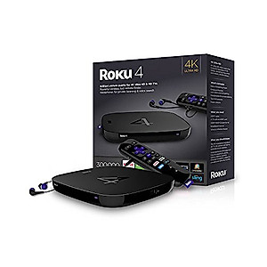 Roku 4 | HD and 4K UHD Streaming Media Player with Enhanced Remote (Voice Search, Lost Remote Finder, and Headphone), Quad-Core Processor, Dual-Band Wi-Fi, Ethernet, and USB Port