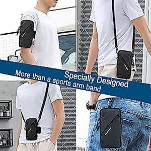 Prime Comfort Phone Holder, Small Crossbody Shoulder Holsters Bag with Arm Band, Fits iPhone and Android, Use for Running, Walking, Hiking & Biking (6.7 Inches, Black)