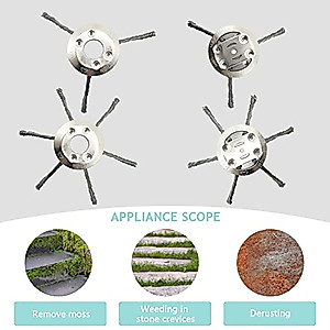 BGTOOL Cordless Steel Wire Wheel 6 Teeth Trimmer Head Weed Brush Lawn Mower Grass Weed Eater Trimmer Brush Head for Lithium Strimmer