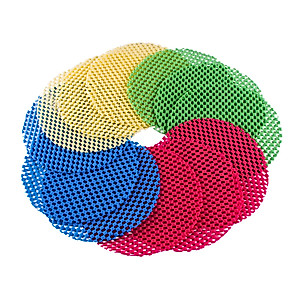 Super Z Outlet 12 Pack Multi-Purpose Manual Jar Gripper Pad Rounds, Bottle Openers, Blue/Green/Red/Yellow