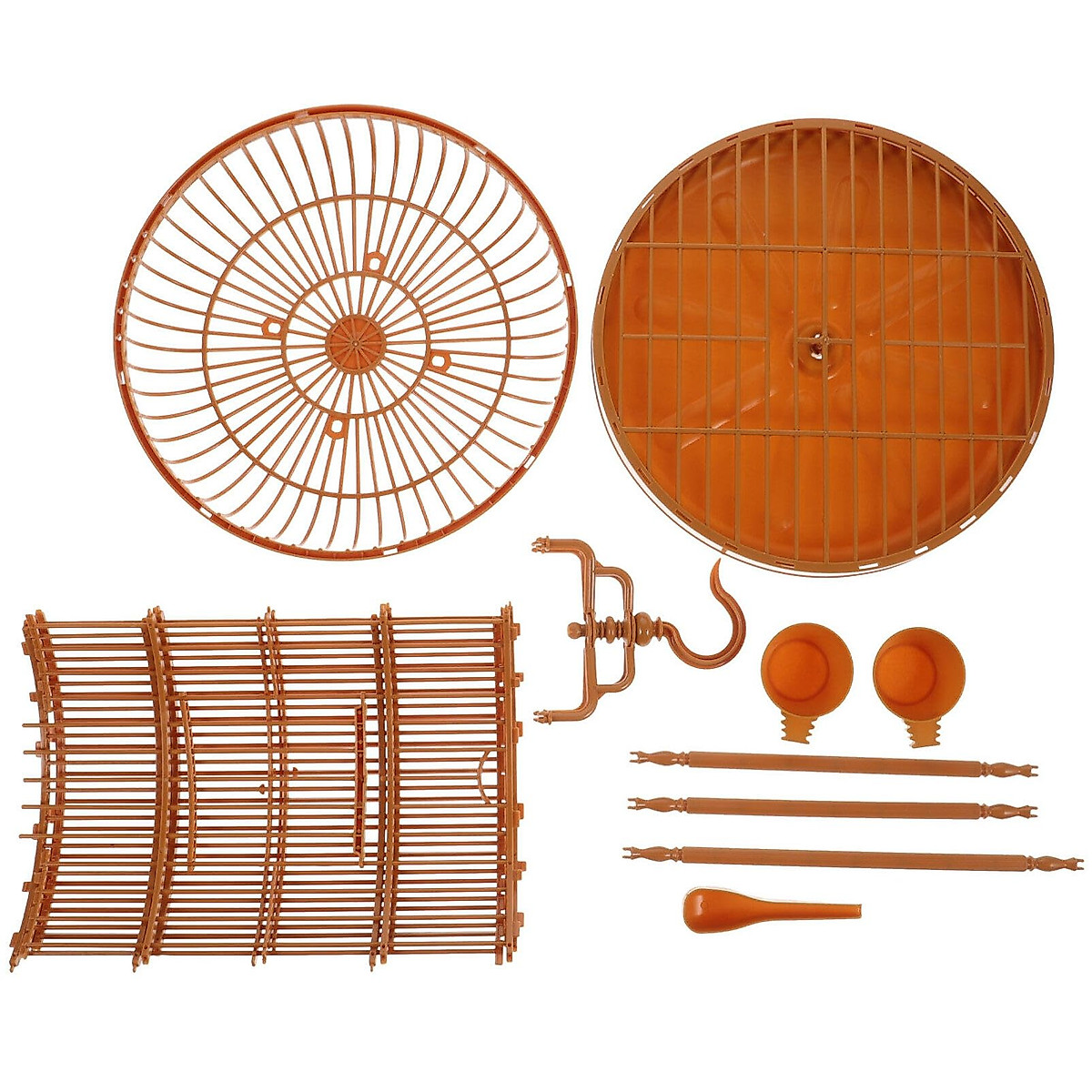 POPETPOP Bird Cage 1 Set Birdcage Traveling Accessories Round Bird Cage Aviary Cage Outdoor Cages for Birds Budgie Cage Bird Travel Cage Plastic Bird Keeping Cage Lovebird Cage Lining