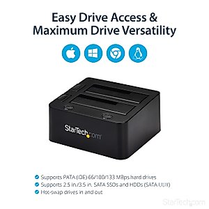 StarTech.com USB 3.0 to IDE SATA Hard Drive Docking Station for 2.5/3.5" Hard Drive - SuperSpeed Hard Drive Dock (UNIDOCK3U)