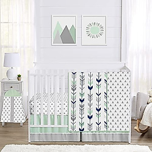 Sweet Jojo Designs Baby/Kids Clothes Laundry Hamper for Grey, Navy Blue and Mint Woodland Arrow Girl or Boy Bedding Sets