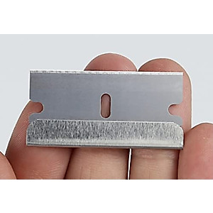 Single Edge Razor Blade 10 Pack - Straight Edge Razor - Ten Super Sharp Flat Blades in Convenient Storage Dispenser - Heavy Duty SK5 Oven Scraper Razor Tool Refills - Single Sided Blade - Easy Install