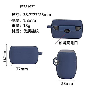 2 Pack DAYJOY Soft Silicone Protective Case Cover Compatible with Jabra Elite 3/E3, Protective Skin Sleeve with Key Chain(Purple+Pink)