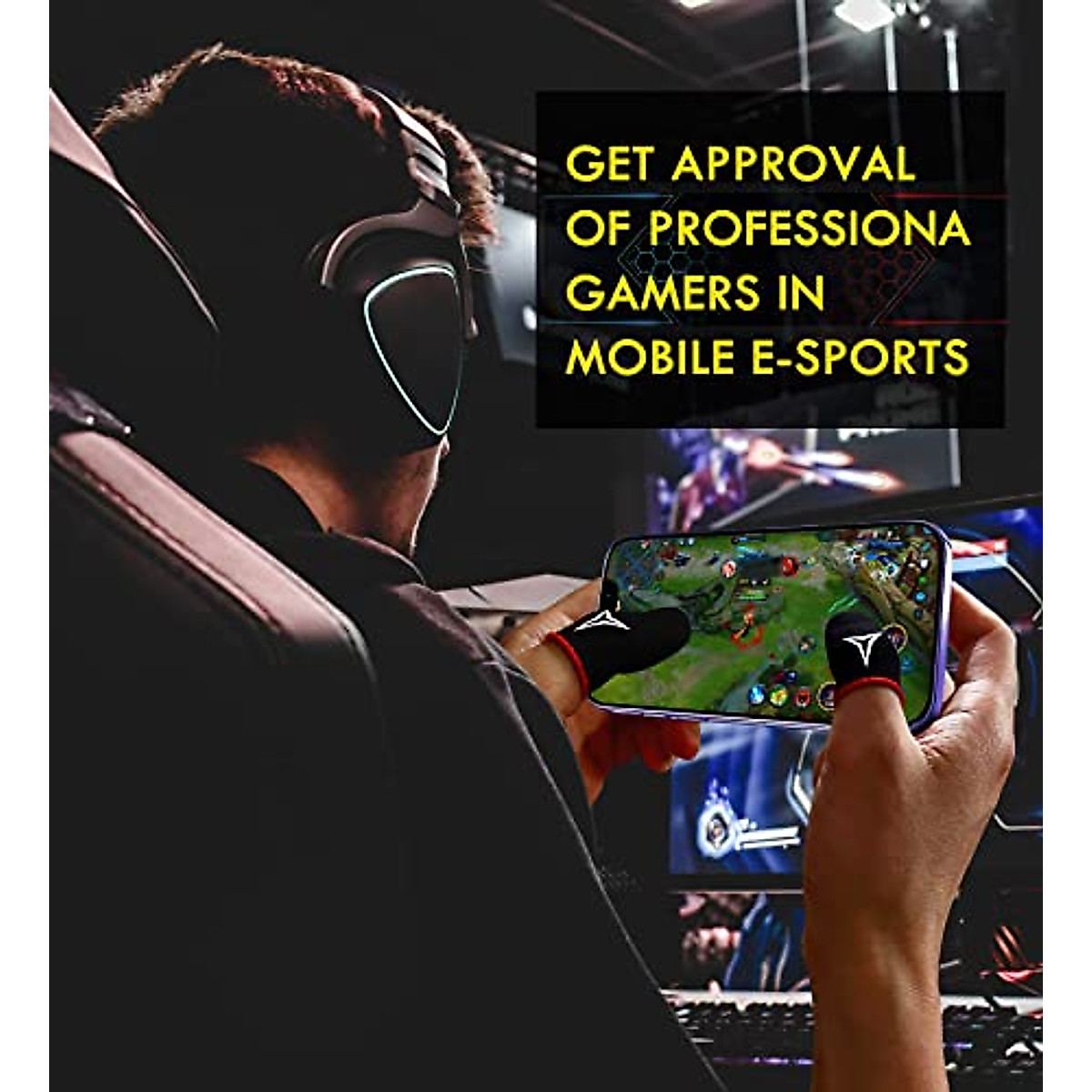 10 Pack Mobile Phone Gaming Finger Sleeves, Nuozme Finger Sleeves Fit All Touchscreen Devices, 0.15mm Superconducting Nanofibers, Smooth Feel, Anti-Sweat, Extremely Thin, Red Edge