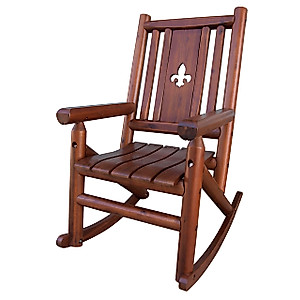 Leigh Country Amberlog Single Rocker with Fleur-De-Lis Cutout Rocking Chair, Brown