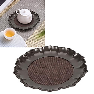 Tea Pot Tray, Household Kettle Holder Copper Alloy Pot Holder Coaster Household Dry Foam Table Multifunctional Trays with Cup Cushion Design for Teapots Cups Bowls (Lotus)