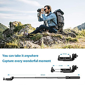 Selfie Stick Tripod with Removable Wireless Bluetooth Remote Shutter Compatible,Lightweight Extendable Aluminum Pocket Selfie Stick for iPhone 11/XR/X/8/8P/7/7P Android Phone，Gopro,Webcam and Camera