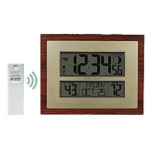 La Crosse Technology 513-23137-INT Atomic Digital Clock with Moon Phase & Calendar