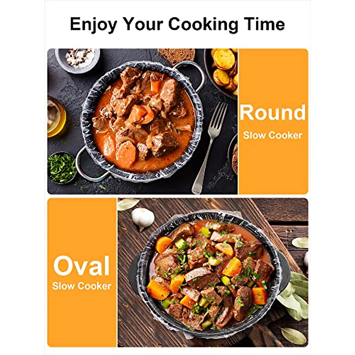 SMARTAKE Slow Cooker Liners, 13 x 21 Inches Disposable Cooking Bags, Easy Clean-Up Plastic Bags, Fit 3QT to 8QT, for Slow Cooker, Crockpot, Aluminum Cooking Trays, Pans, 1 Pack (30 Liners)