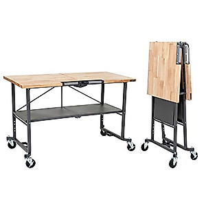 COSCO SmartFold Portable Workbench/Folding Utility Table (Gray Steel Frame)