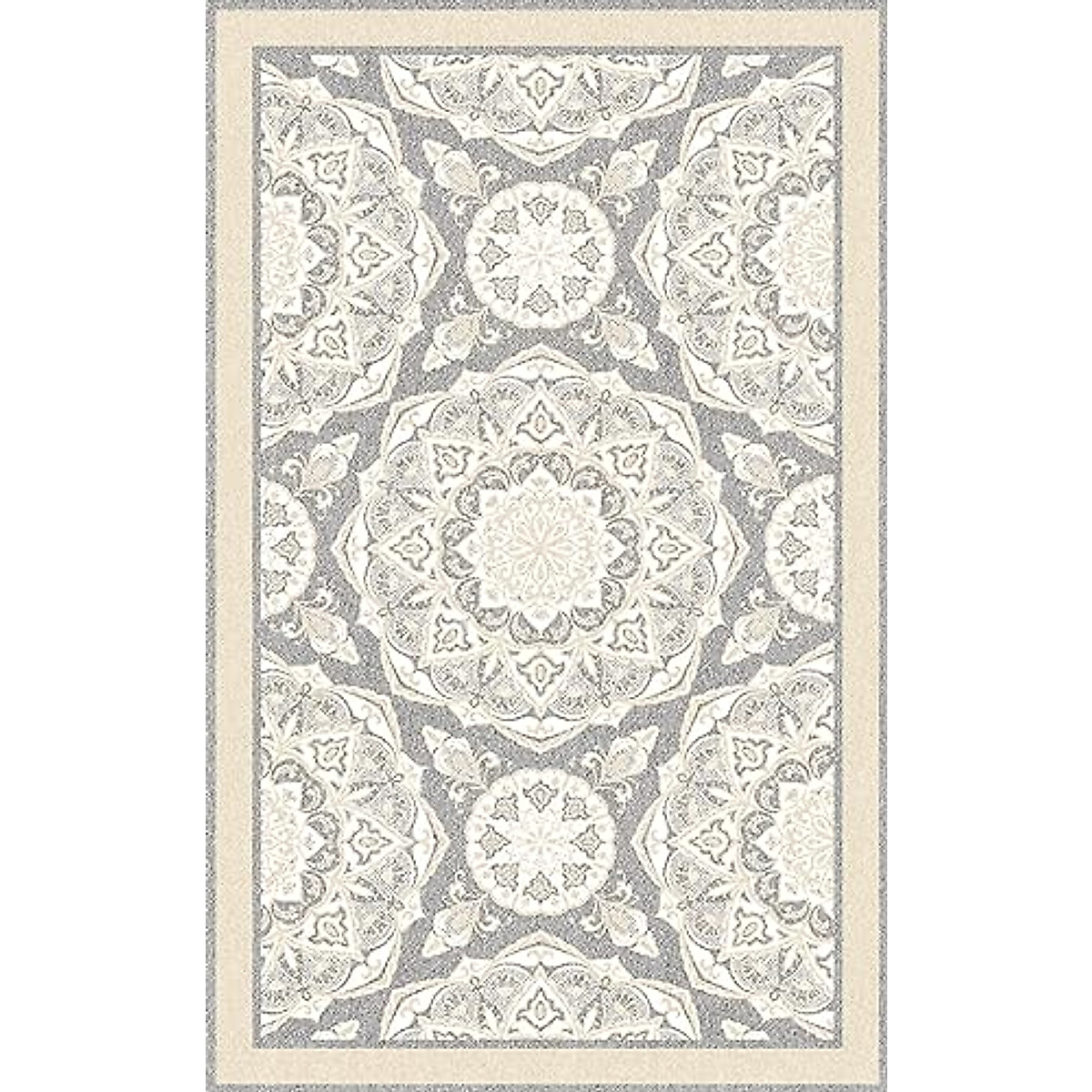 Popumelon Area Rug Living Room Rugs - 5x7 Resistant Washable Rug, Anti Slip Backing Rugs for Living Room, Boho Vintage Tribal Area Rugs