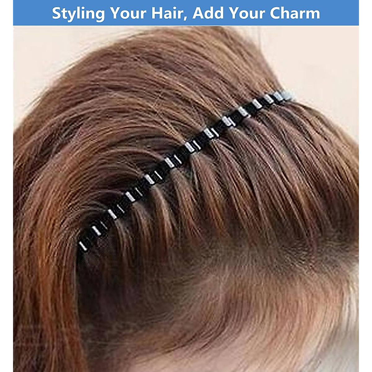 bodbop XINGZHE Hairband, Metal Unisex Wavy Hair Hoop with Teeth for Men, Women, and Boys, 2 PCS Black for Sports