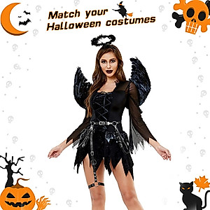 WERFORU Women Punk PU Leather Belt with Chain Ladies Gothic Rock Waist Belt with Leg Garter Halloween, Belt Suit for Waist Size 29-40 Inches, Leg Garter Suit for Thigh Girth below 24 Inches