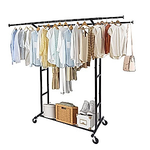 Fishat Double Rod Clothing Garment Rack