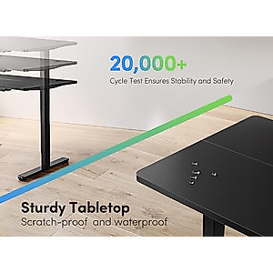 FEZIBO Electric Standing Desk, 55 x 24 Inches Height Adjustable Stand up Desk, Sit Stand Home Office Desk, Computer Desk, Espresso