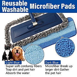 Mops for Floor Cleaning Wet Spray Mop with 14 oz Refillable Bottle and 3 Washable Microfiber Pads Home or Commercial Use Dry Wet Flat Mop for Hardwood Laminate Wood Ceramic