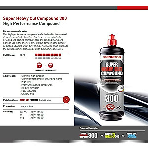 Menzerna 300 super heavy cut compound Maximum abrasion