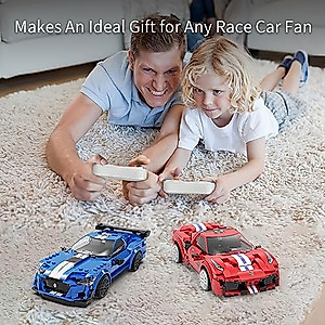 CADA Remote Control Car Blue Knight, 325 Pcs RC Cars Building Toys, Model Car Kits Building Blocks, STEM Toys for Boys with Programmable APP, Birthday Gifts for Kids 6 7 8 9 10+ Years Old