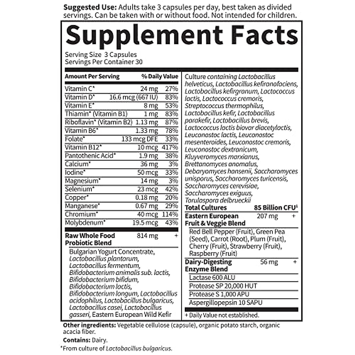 Garden of Life Raw Probiotics for Men Over 50 - Men 50 & Wiser Probiotic with Acidophilus and Bifidobacteria Probiotic-Created Vitamins, Enzymes, and Prebiotics, Gluten Free, 90 Vegetarian Capsules