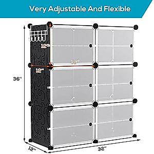 VTRIN Shoe Rack Organizer DIY 24 Pair Tower Shoe Storage Cabinet for Boots Slippers Closet Organizers and Storage with Doors for Entryway