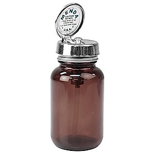 Menda - MDA-5865 MENDA 35741 Glass/Steel/Pfa(Perfluoroalkoxy Alkanes) Dispensing Bottle, Pure-Touch Liquid Dispenser Pump, Amber Glass, Impact Resistant, PFA Stem, 4 oz., 4 fl. oz. Capacity,Brown