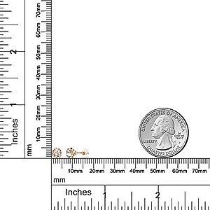 Gem Stone King 10K Rose Gold Peach Morganite Stud Earrings For Women (0.80 Cttw, Round 5MM)