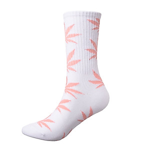 4 Pairs Pack Marijuana Weed Leaf Printed Cotton Athletic Sports High Crew Socks for Women Men (E-4 pairs)