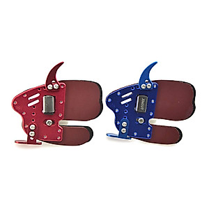 SHARROW Archery Finger Tab Guard Finger Saver Protect Guard Leather Protector Gloves Adjustable for Bow Hunting Left Hand Right Hand (red, Right Hand)