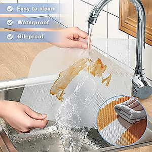 GEEBOBO Shelf Liner 12inx20ft, Refrigerator Liners, Wire Shelf Liner, Shelf Liners for Kitchen Cabinets Non-Adhesive, Clear Plastic Fridge Shelf Liner Fits Glass Shelves, Drawers, Dresser, Pantry